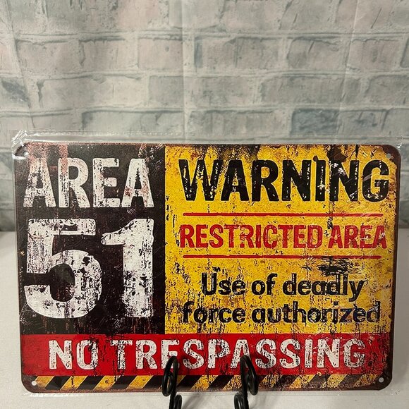 Wall Decor | Restricted Area Metal Sign | Poshmark